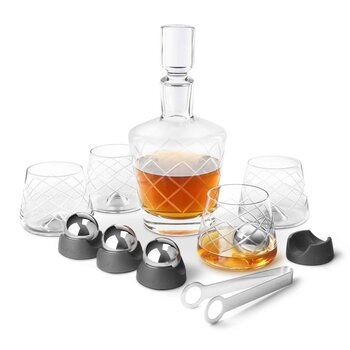 Final Touch On The Rock Lead-Free Crystal Whiskey Decanter Set (4 S/S ...