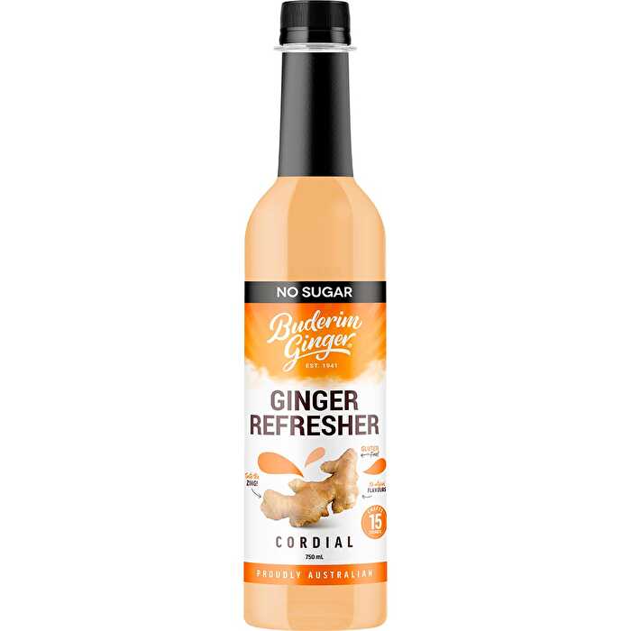Buderim Ginger Ginger Refresher No Sugar Cordial 750ml – Fresh Beauty Co.