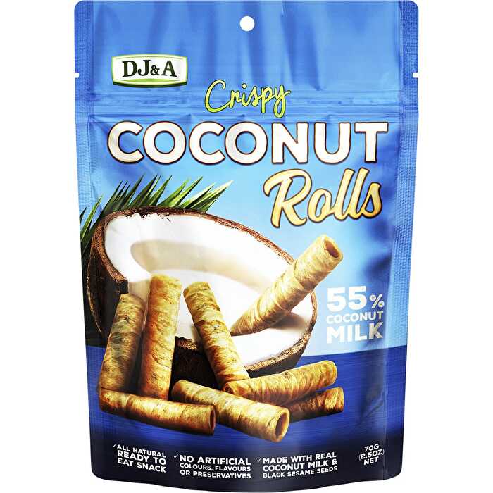 Dj&a Crispy Coconut Rolls 20x70g – Fresh Beauty Co.