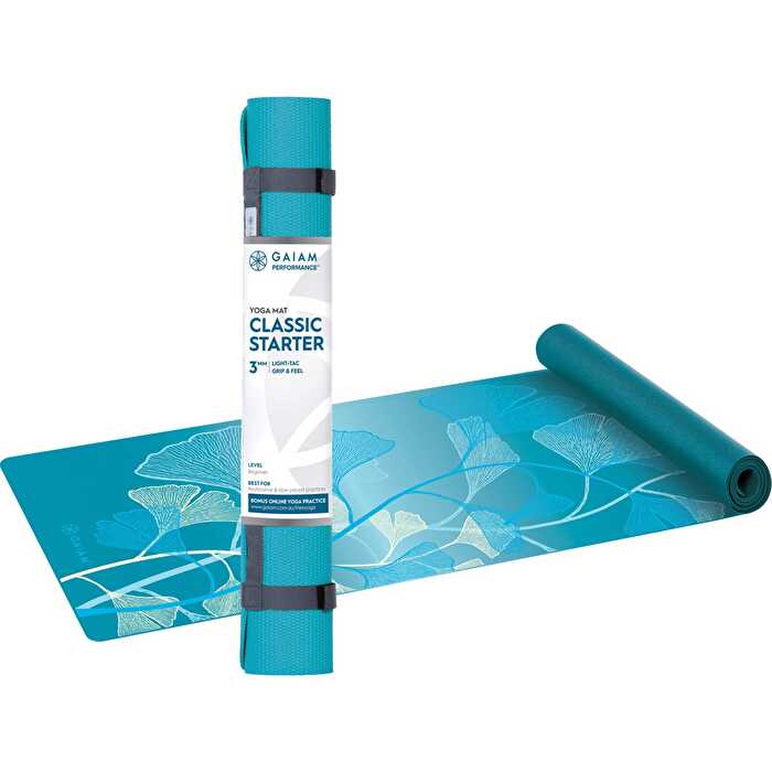 Gaiam Yoga Mat Classic Starter 3mm Light Blue Flower 61cmx173cm – Fresh ...