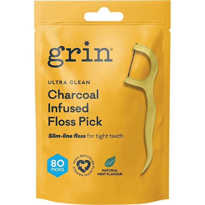 Grin Ultra Clean Floss Picks Charcoal Infused 80pk – Fresh Beauty Co.