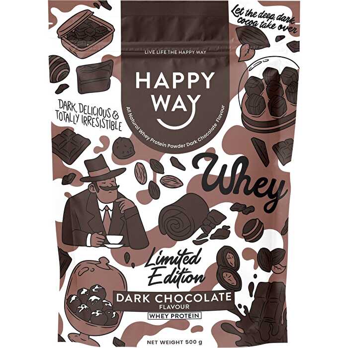 Happy Way Whey Protein Powder Dark Chocolate 500g – Fresh Beauty Co.