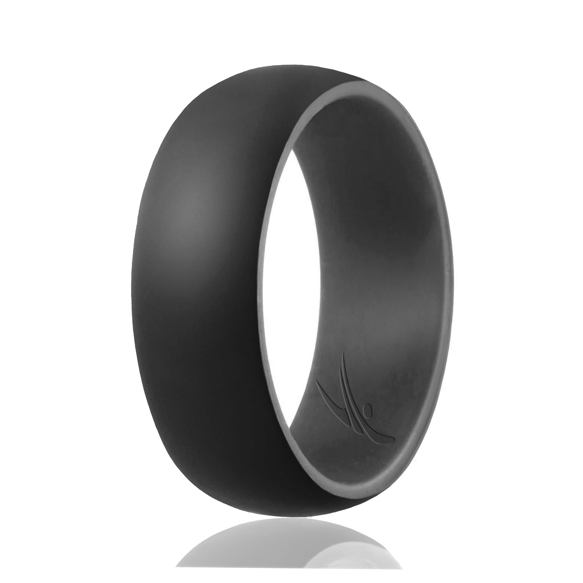 ROQ Silicone Wedding Ring - Duo Collection Dome Style - Grey-Black by ...