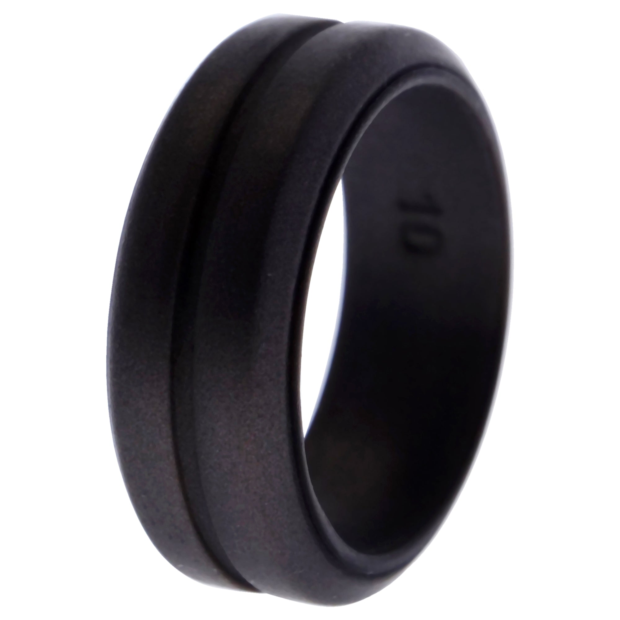 ROQ Silicone Wedding Middle Line Single Ring - Silver by ROQ for Men ...