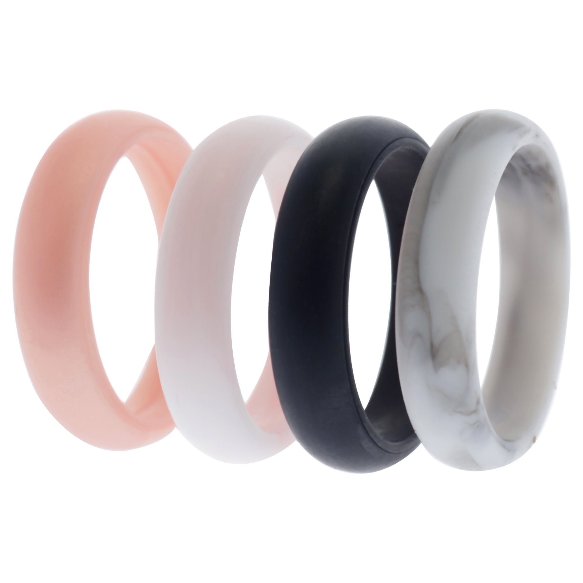 ROQ Silicone Wedding Ring Set - Marble by ROQ for Women - 4 x 10 mm ...