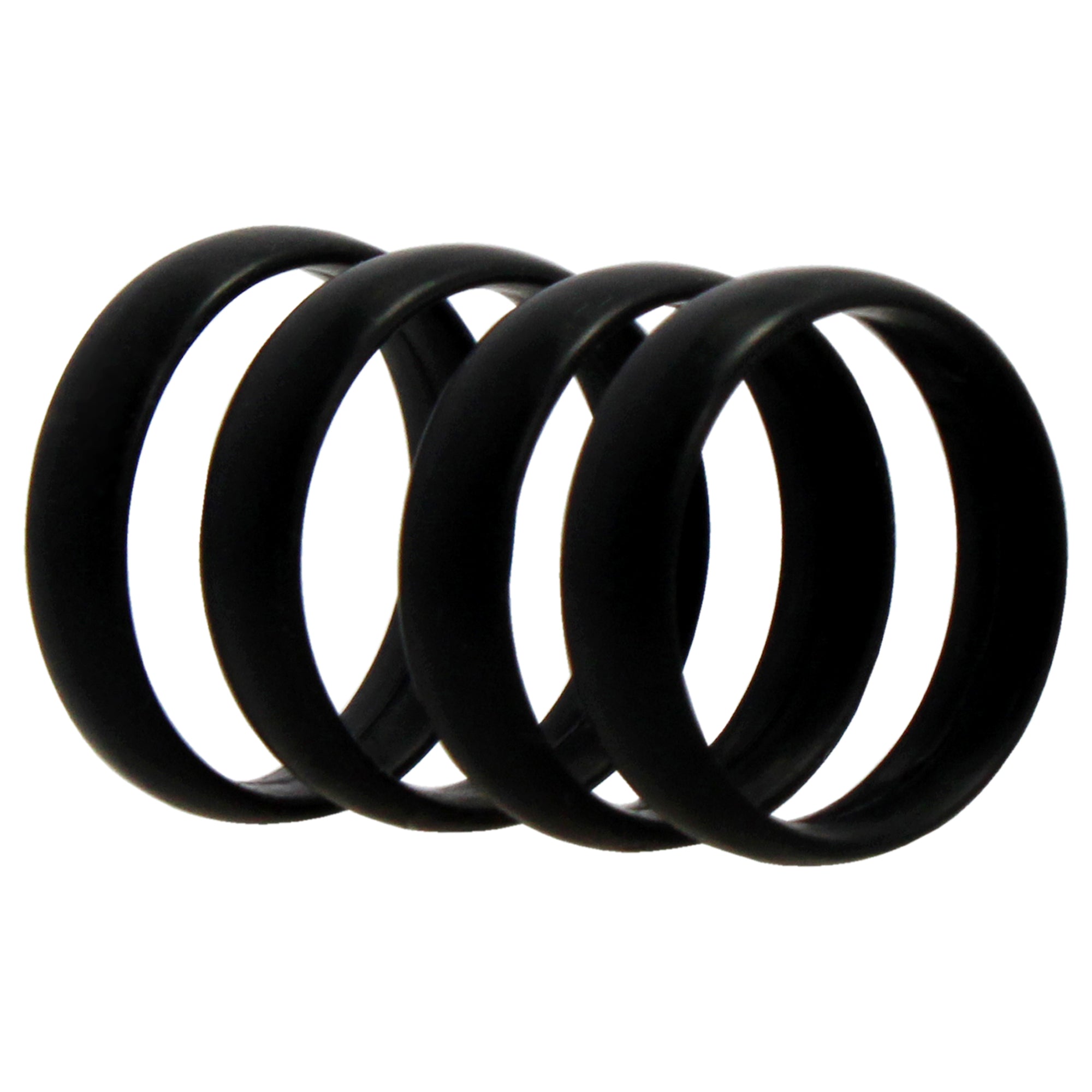 ROQ Silicone Wedding 6mm Smooth Ring Set - Black by ROQ for Men - 4 x ...
