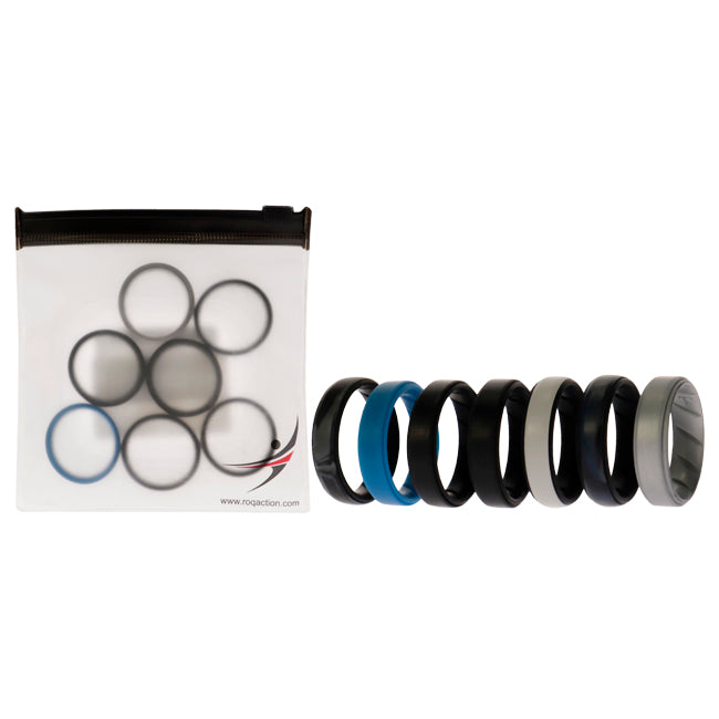 ROQ Silicone Wedding BR Step Ring Set - Metal by ROQ for Men - 7 x 14 ...