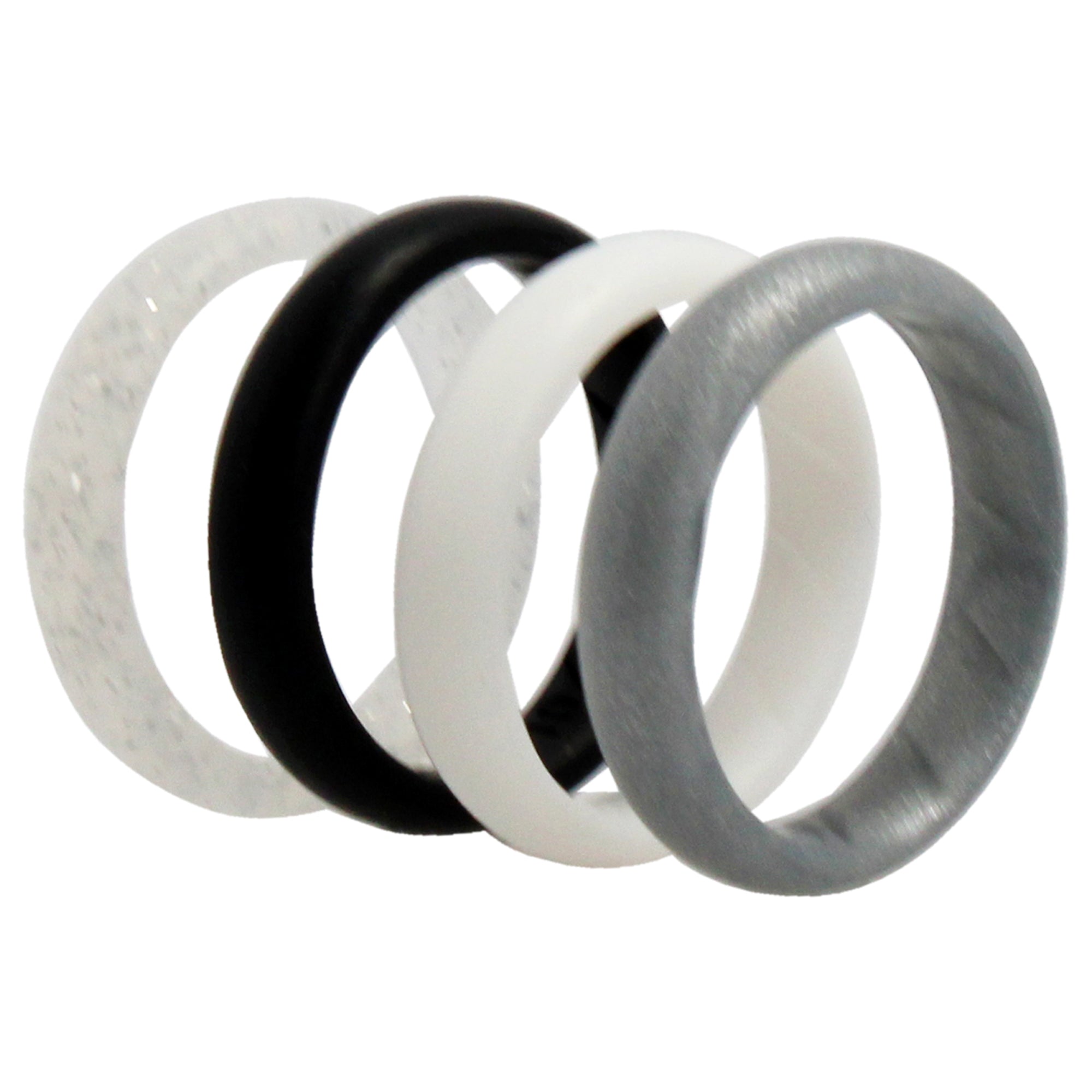 ROQ Silicone Wedding BR Solid Ring Set - Basic-Black-White by ROQ for ...