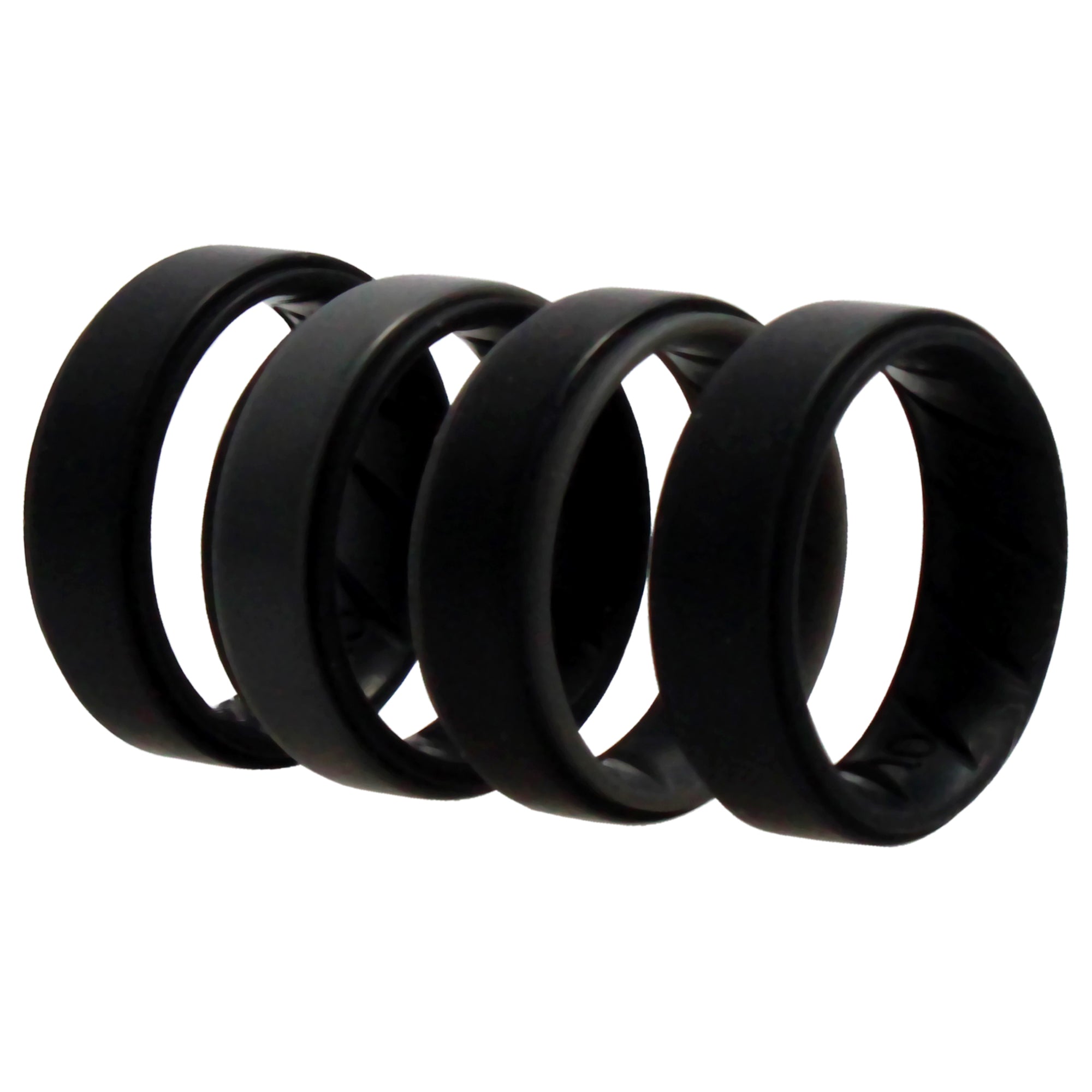 ROQ Silicone Wedding BR Step Ring Set - Black by ROQ for Men - 4 x 10 ...