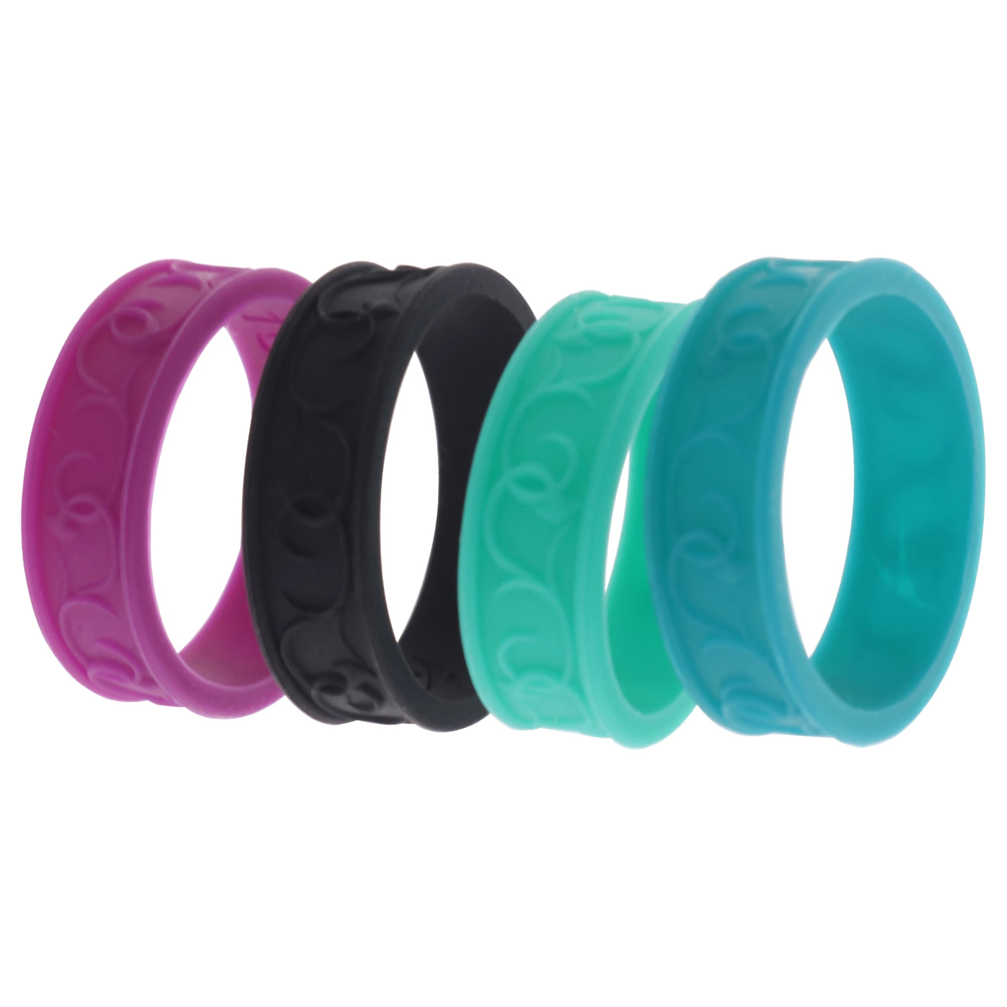 ROQ Silicone Wedding Flower Ring Set - MultiColor by ROQ for Women - 4 ...