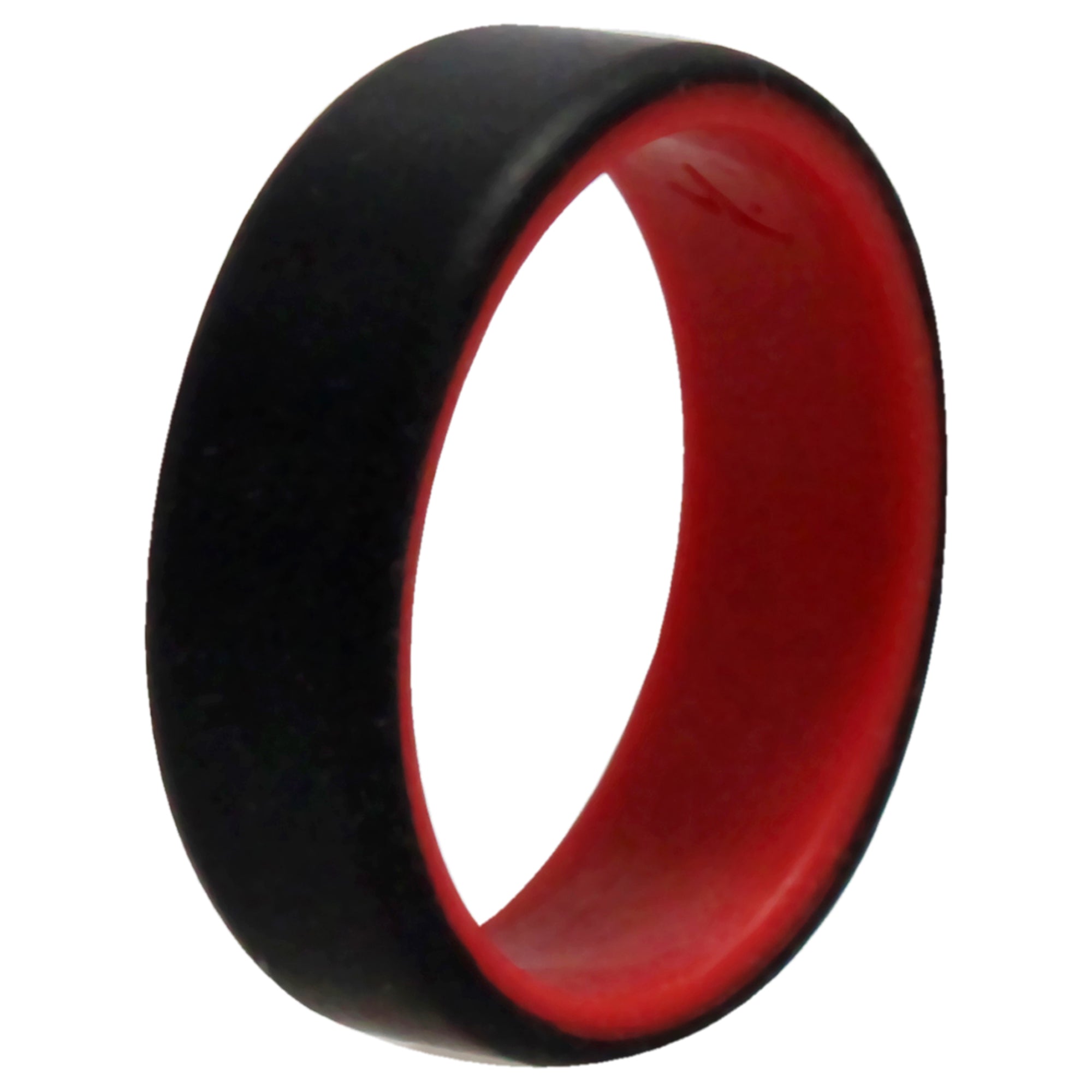 ROQ Silicone Wedding 2Layer Beveled 8mm Ring - Red-Black by ROQ for Men ...