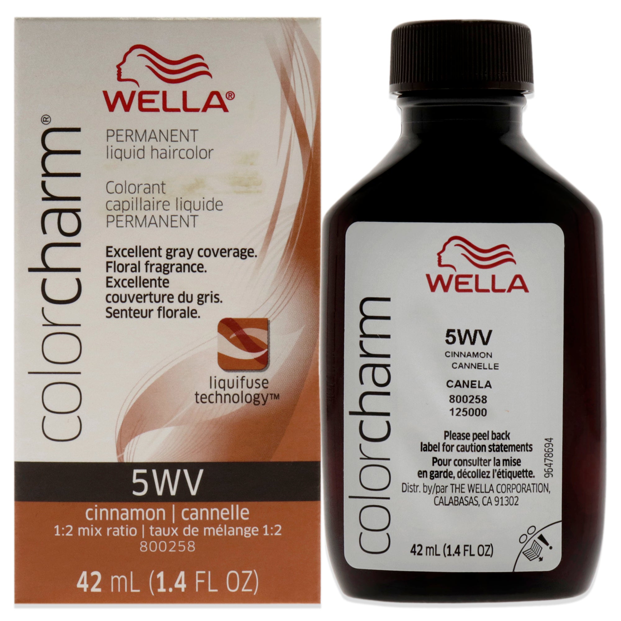Wella Color Charm Permanent Liquid Hair Color - 5WV Cinnamon by Wella ...