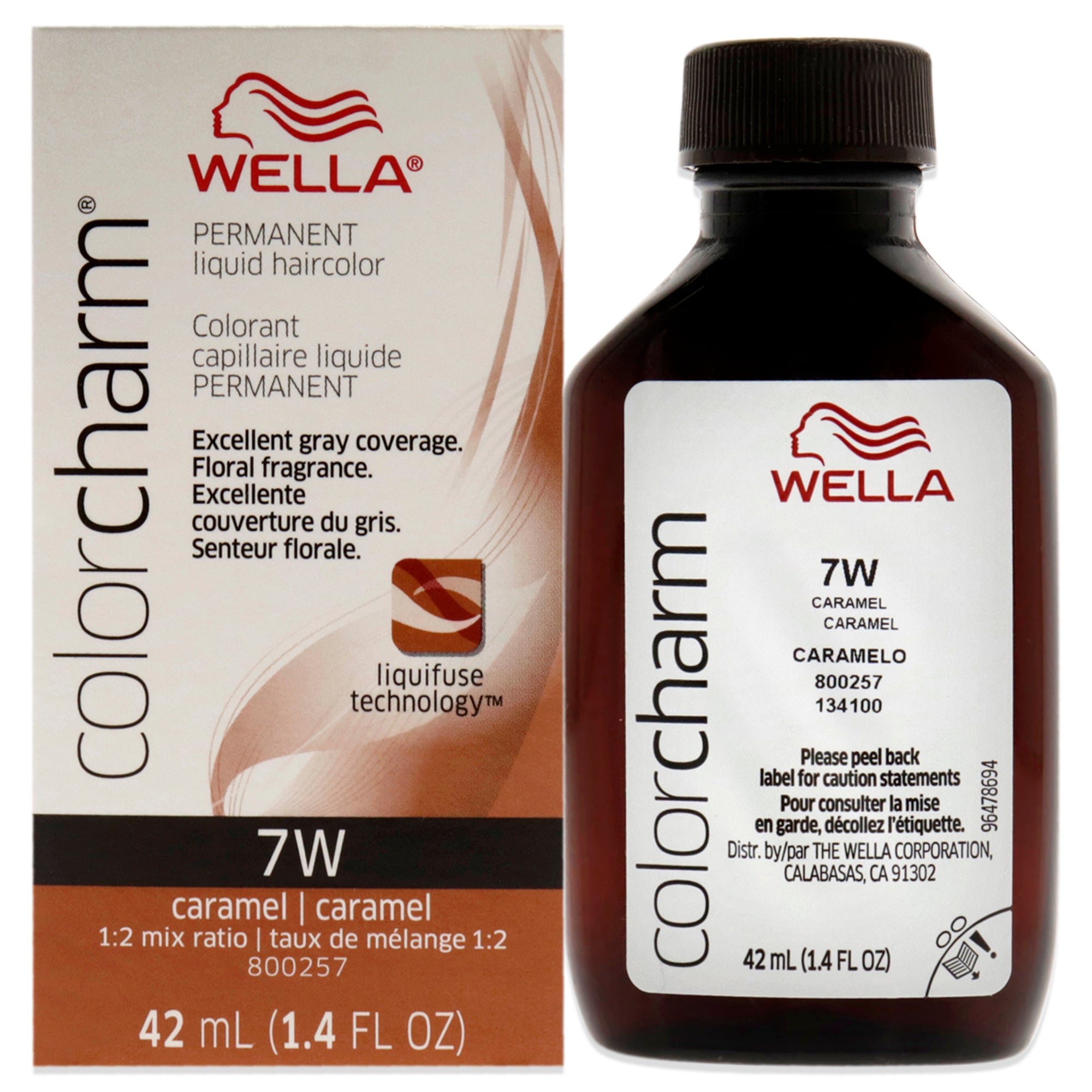Wella Color Charm Permanent Liquid Hair Color - 7W Caramel by Wella for ...