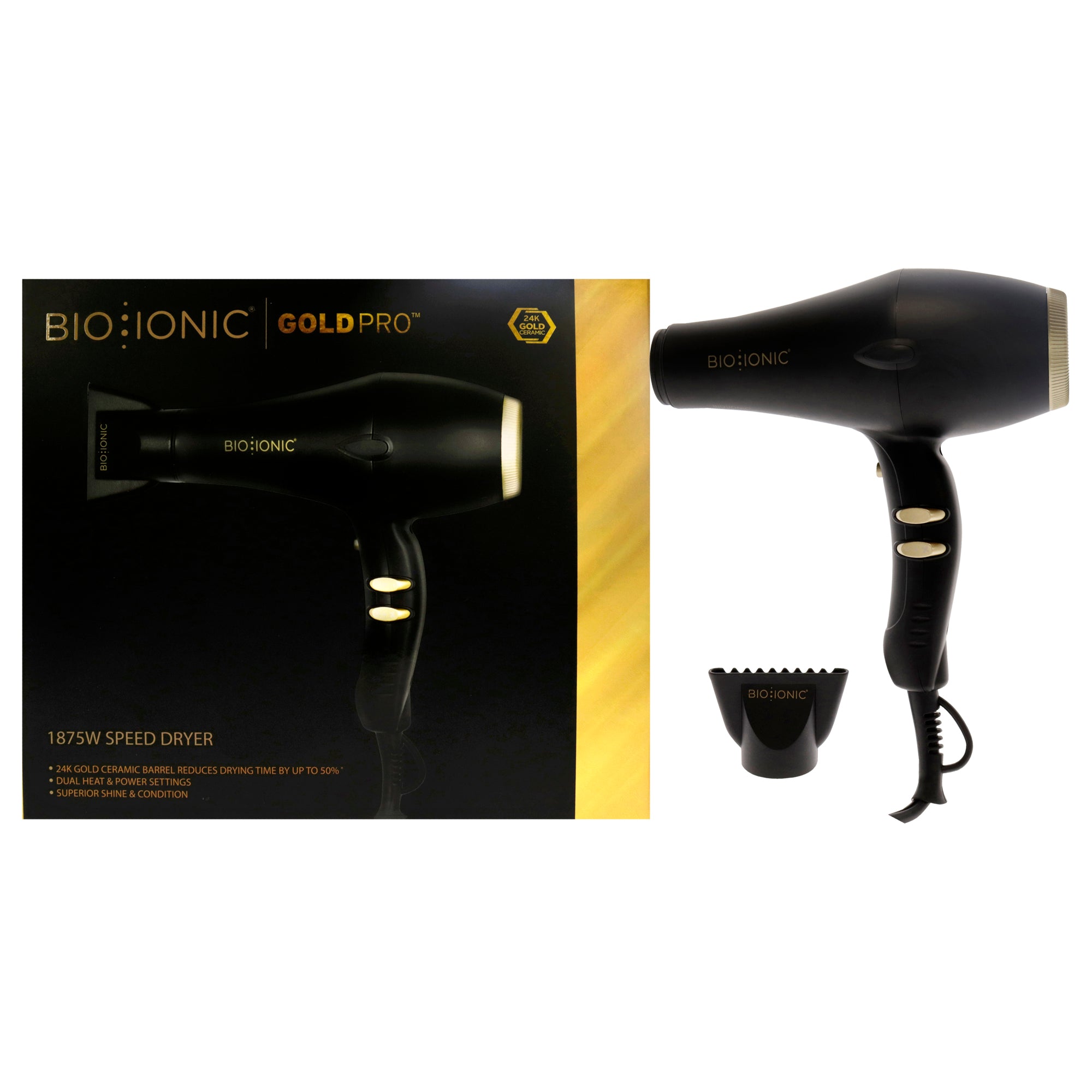 Bio Ionic Gold Pro Speed Hair Dryer by Bio Ionic for Women - 1 Pc Hair ...