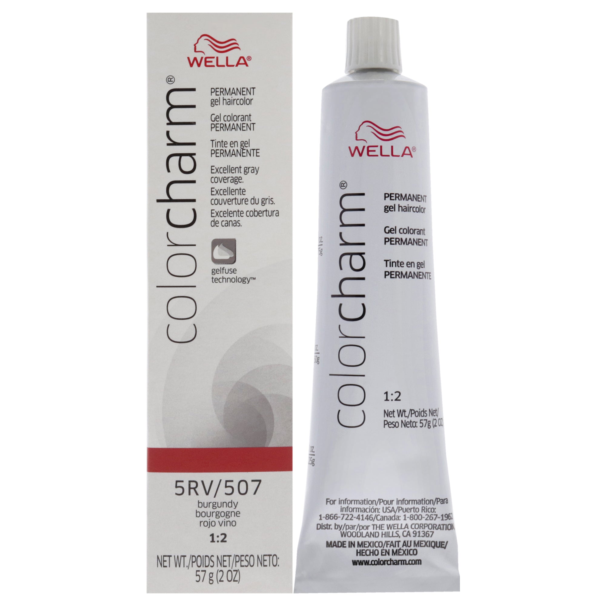 Wella Color Charm Permanent Hair Color Gel - 5RV 507 Burgundy by Wella ...