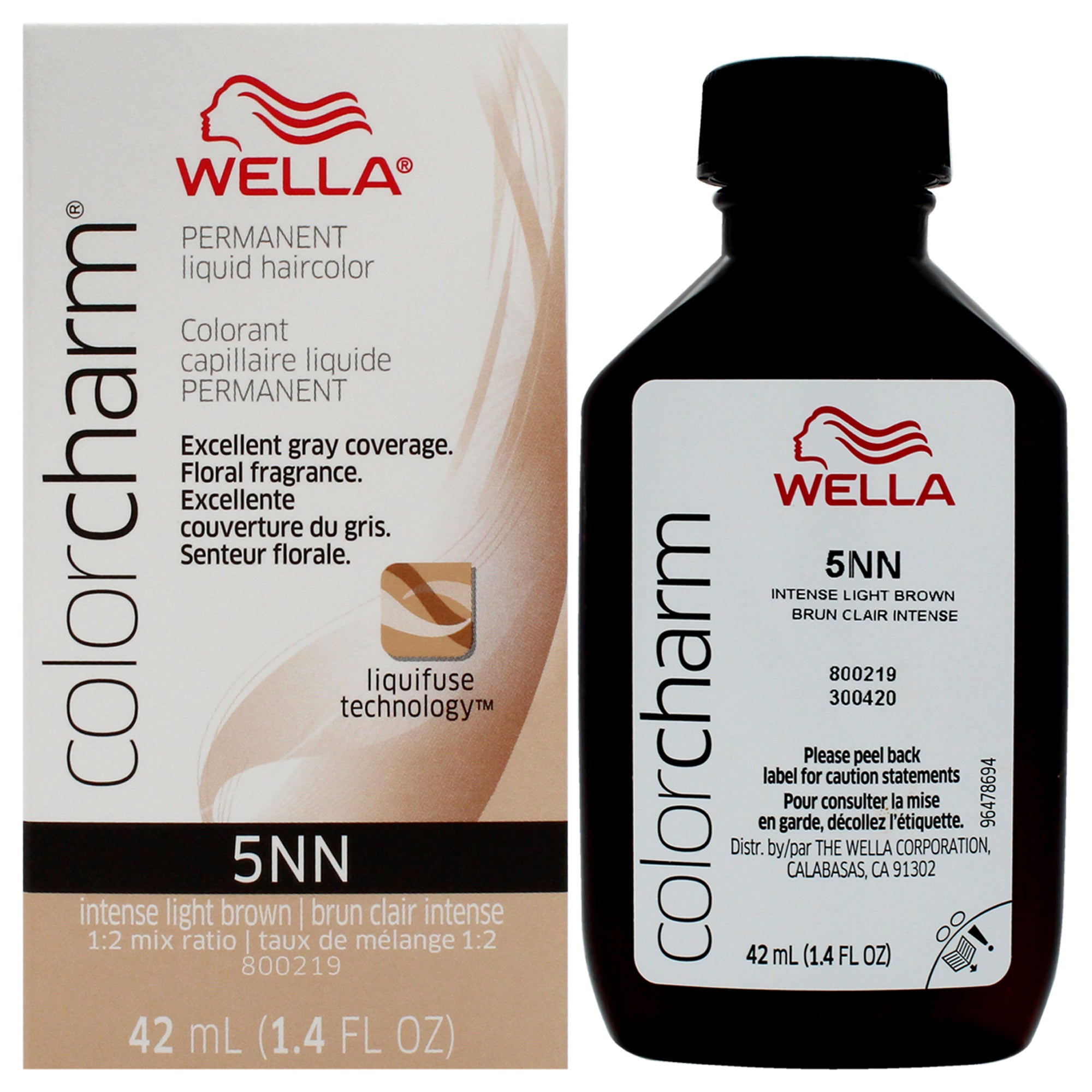 Wella Color Charm Permanent Liquid Hair Color - 5NN Intense Light Brown ...