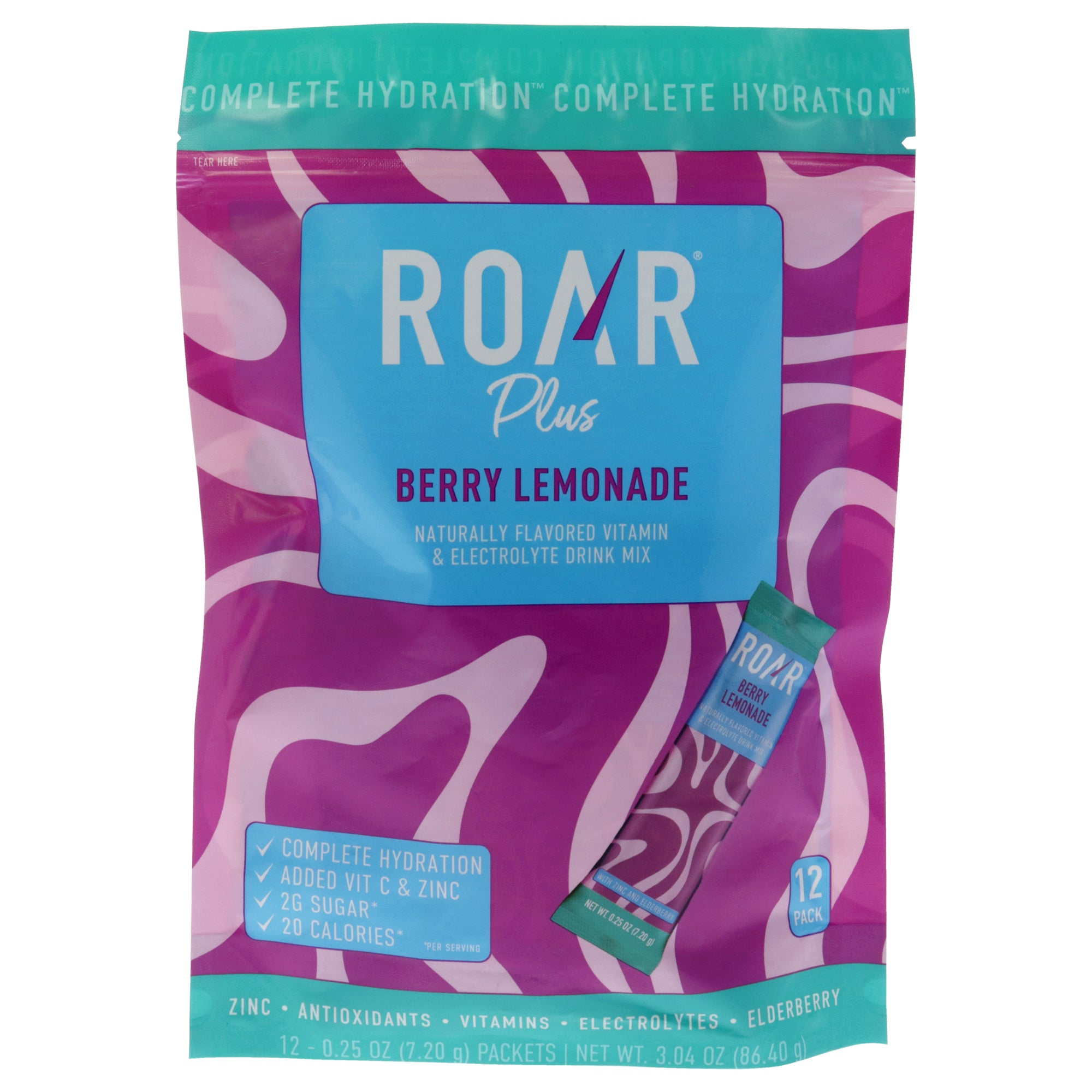 Roar Naturally Flavored Vitamin and Electroly Drink Mix - Berry ...