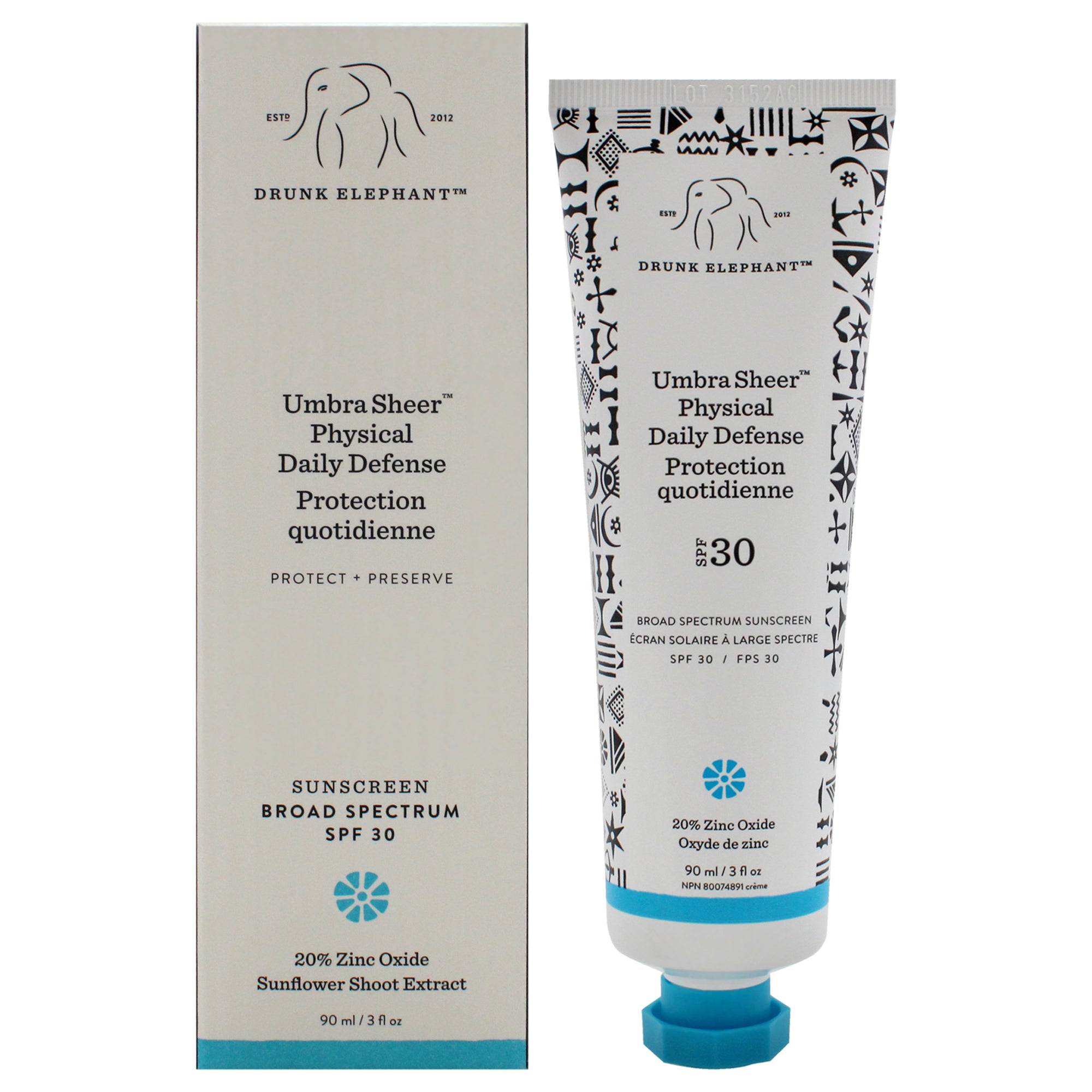 Drunk Elephant Umbra Sheer Physical Daily Defense SPF 30 by Drunk ...