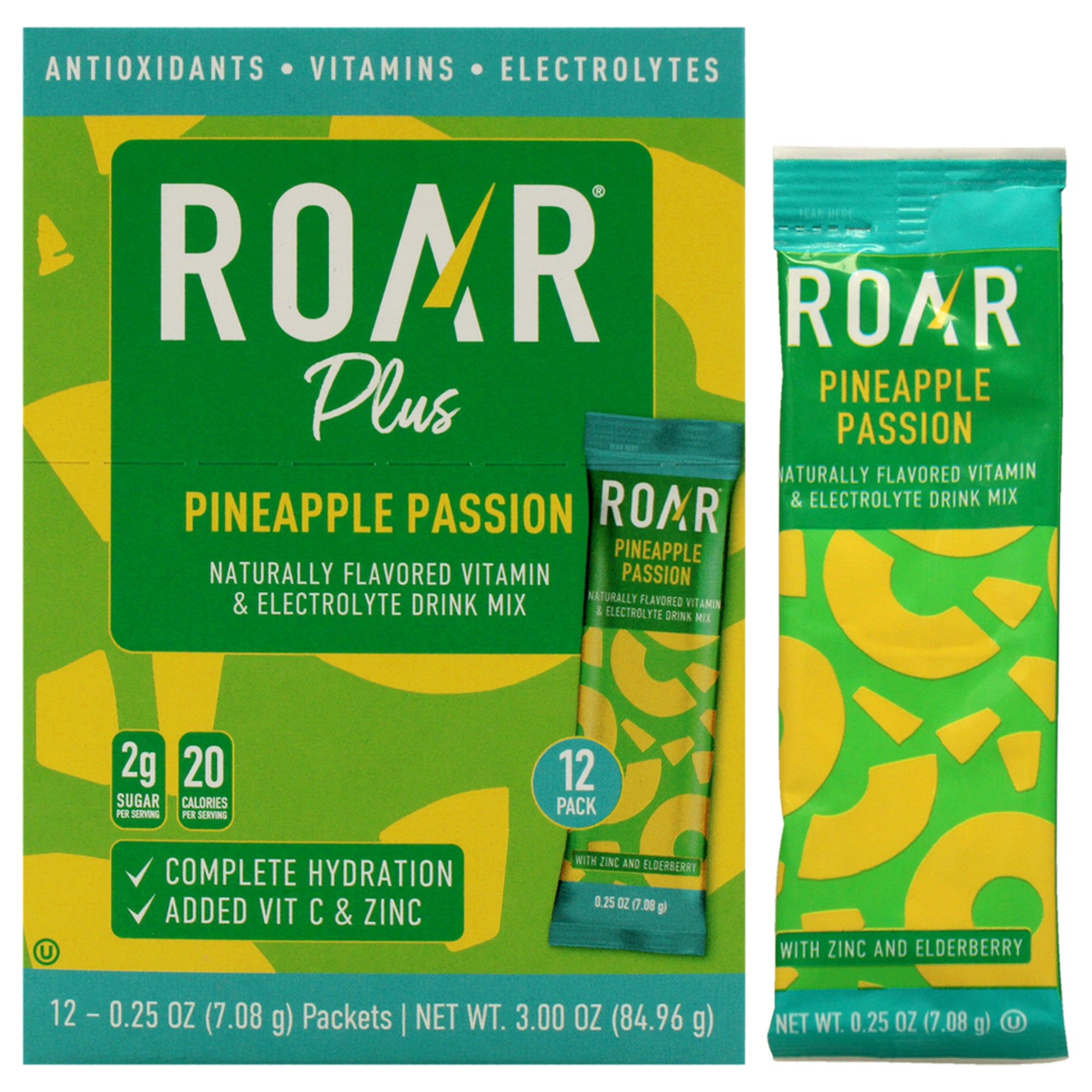 Roar Naturally Flavored Vitamin and Electroly Drink Mix - Pineapple ...