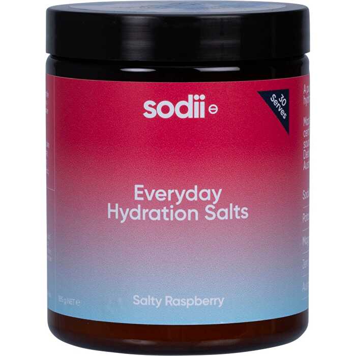 Sodii Everyday Hydration Salts Salty Raspberry 185g – Fresh Beauty Co.