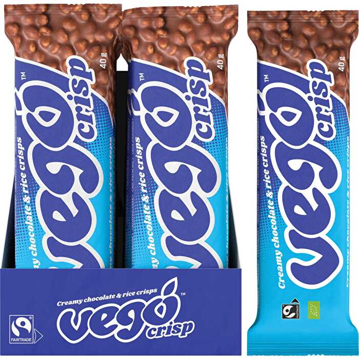 Vego Crisp Chocolate Bar Creamy Chocolate & Rice Crisps 20x40g – Fresh ...