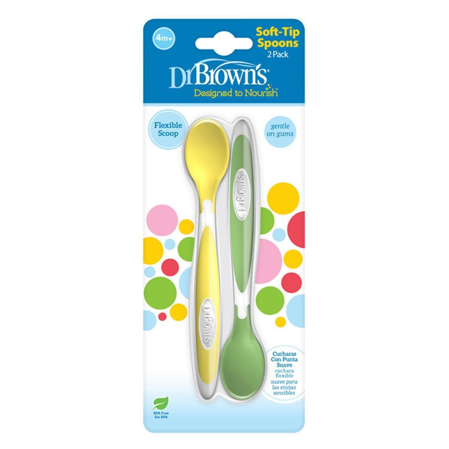 DrBrown?s Dr Brown's Soft Plastic Toddler Spoons (2pcs) (4M+) Fixed ...