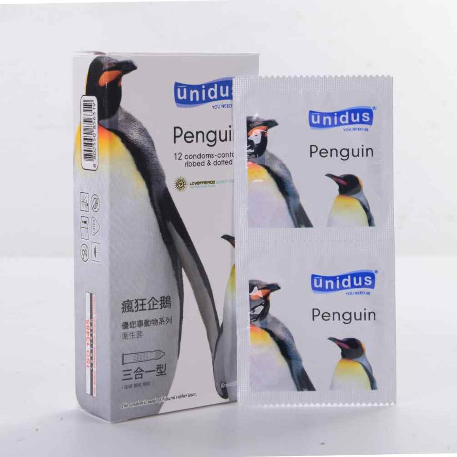 Unidus Korean Condom Penguin contour ribbed & dotted type 12pcs Fixed ...