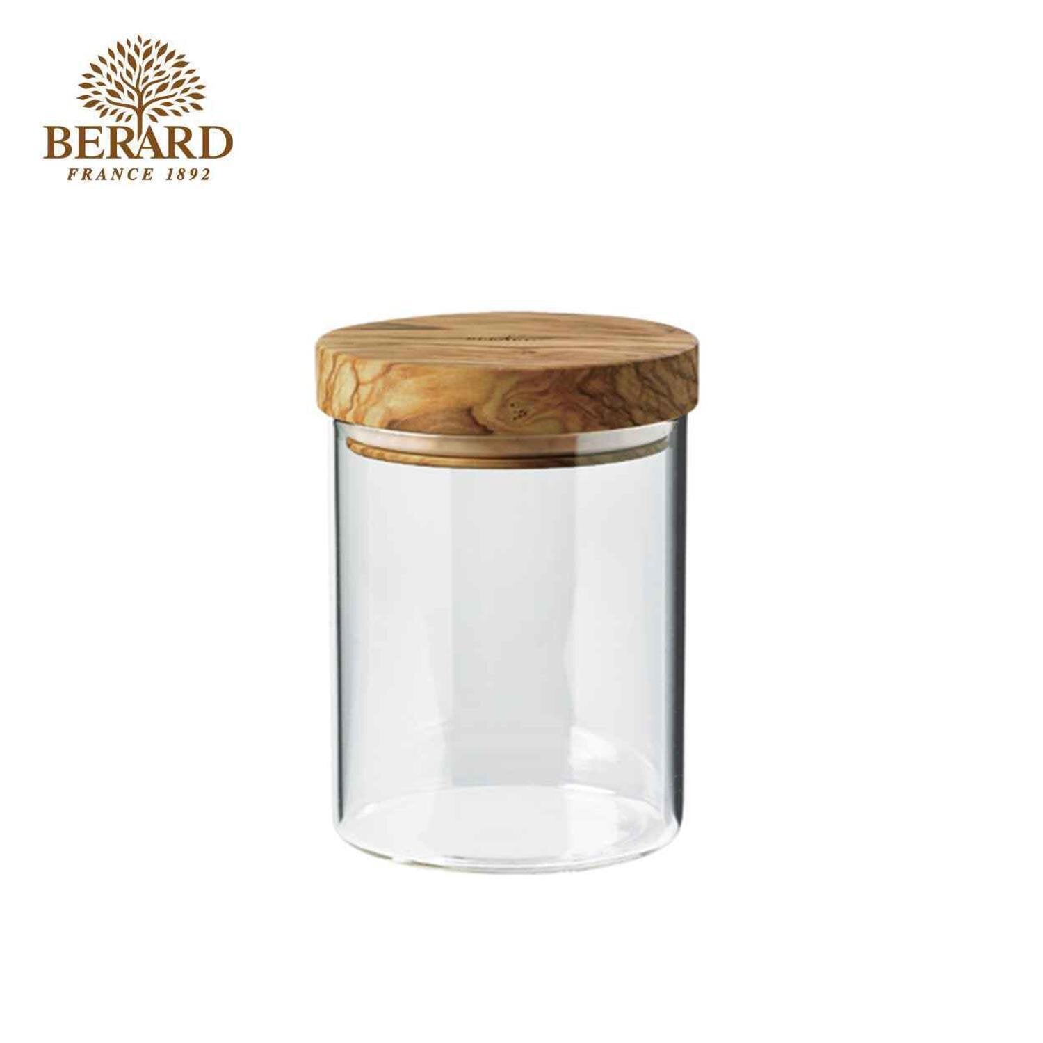 Berard Jar Borosilicate Glass w/ Olive Wood Lid 600ml Fixed Size ...