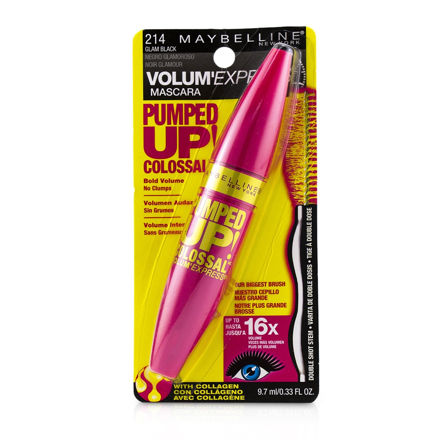 Maybelline Volum' Express Pumped Up Colossal Mascara - # 214 Glam Black ...