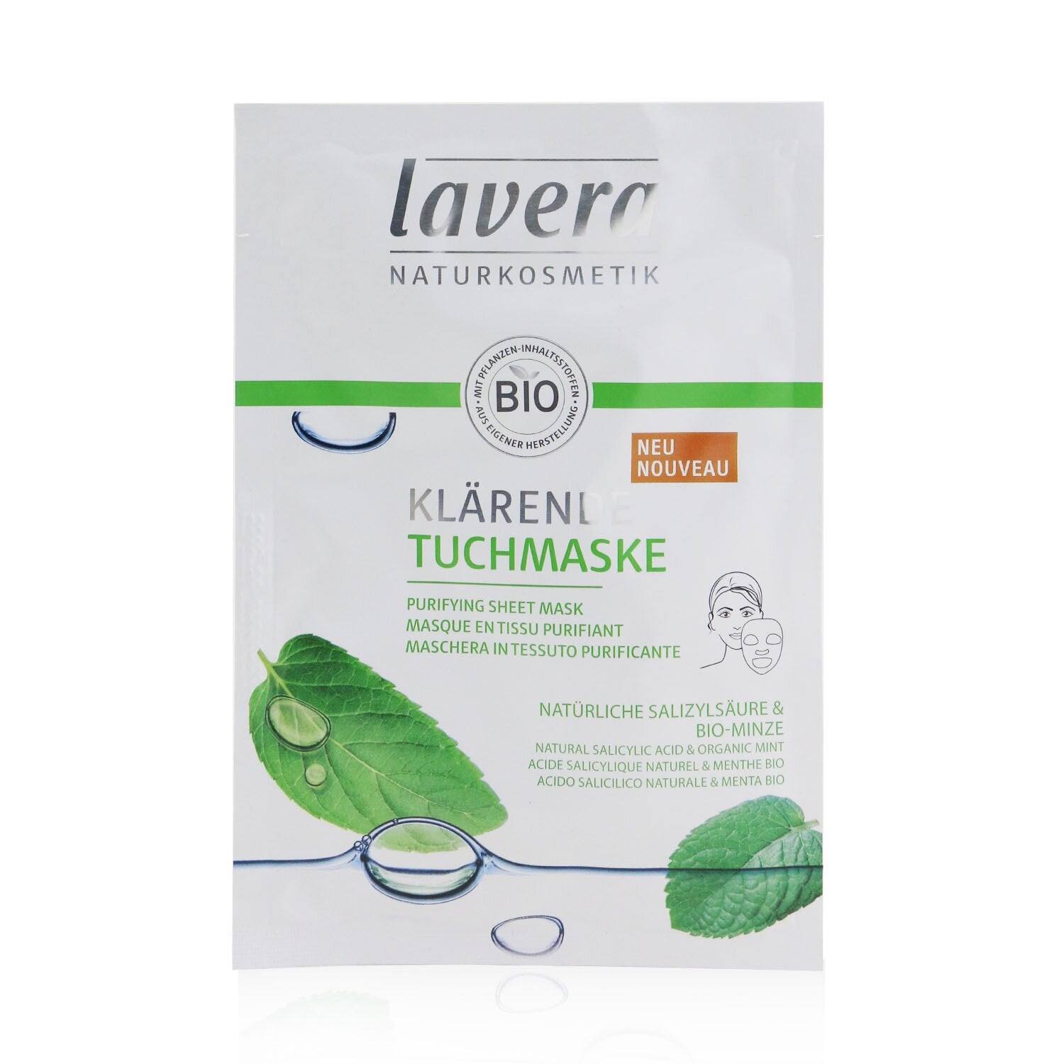 Lavera Sheet Mask - Purifying (With Natural Salicylic Acid & Organic ...