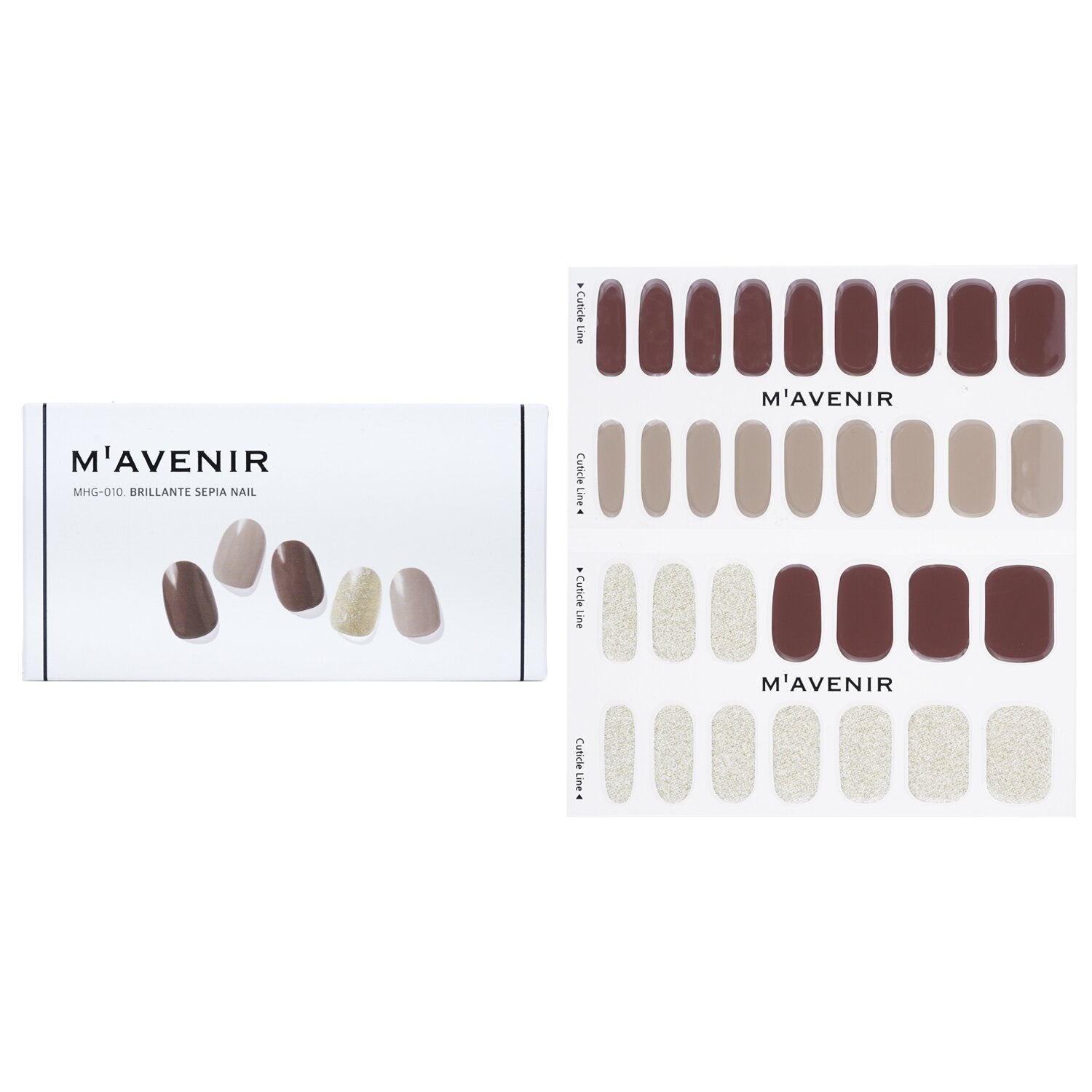 Mavenir Nail Sticker (Assorted Colour) - # Brillante Sepia Nail 32pcs ...