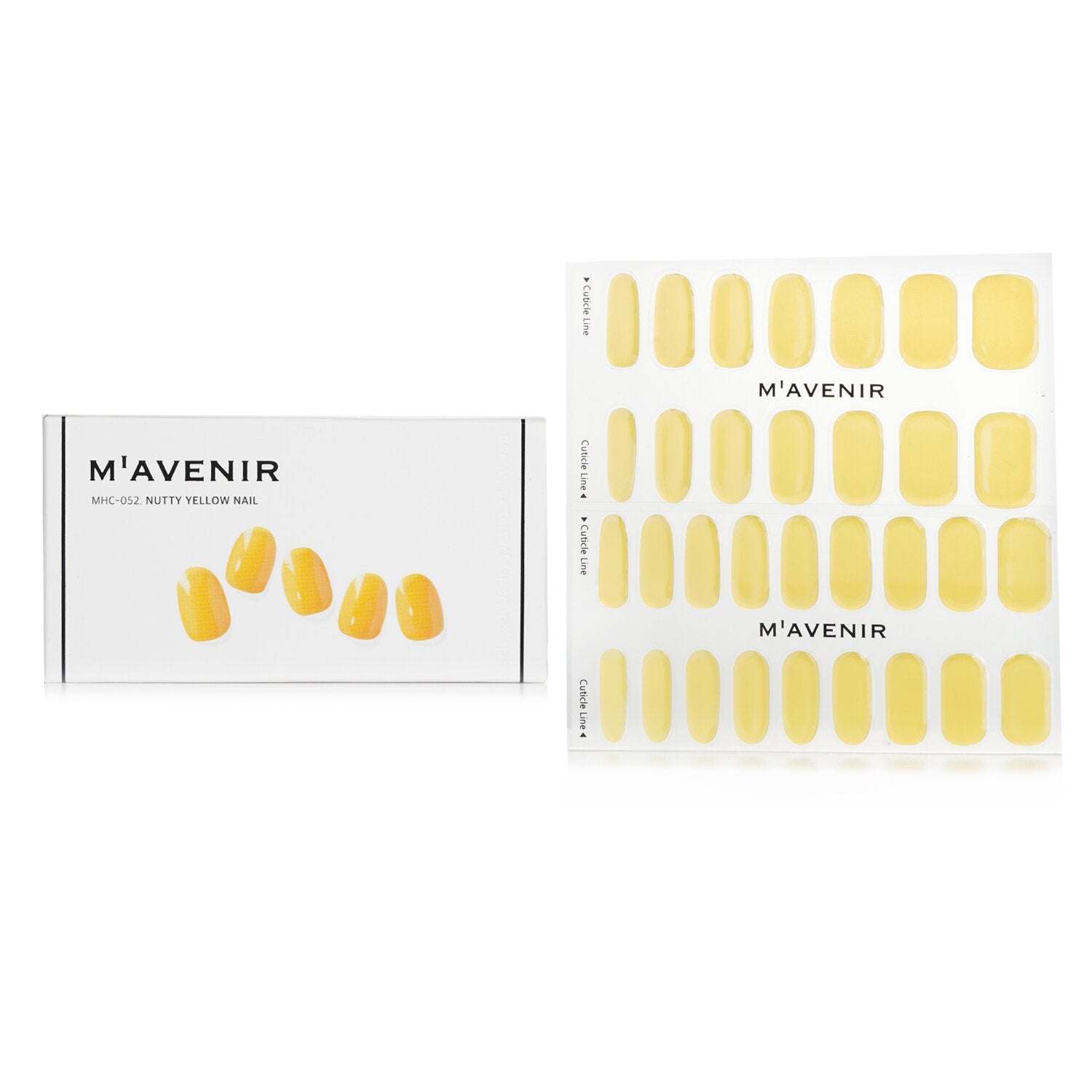 Mavenir Nail Sticker (Patterned) - # Nutty Yellow Nail 32pcs – Fresh ...