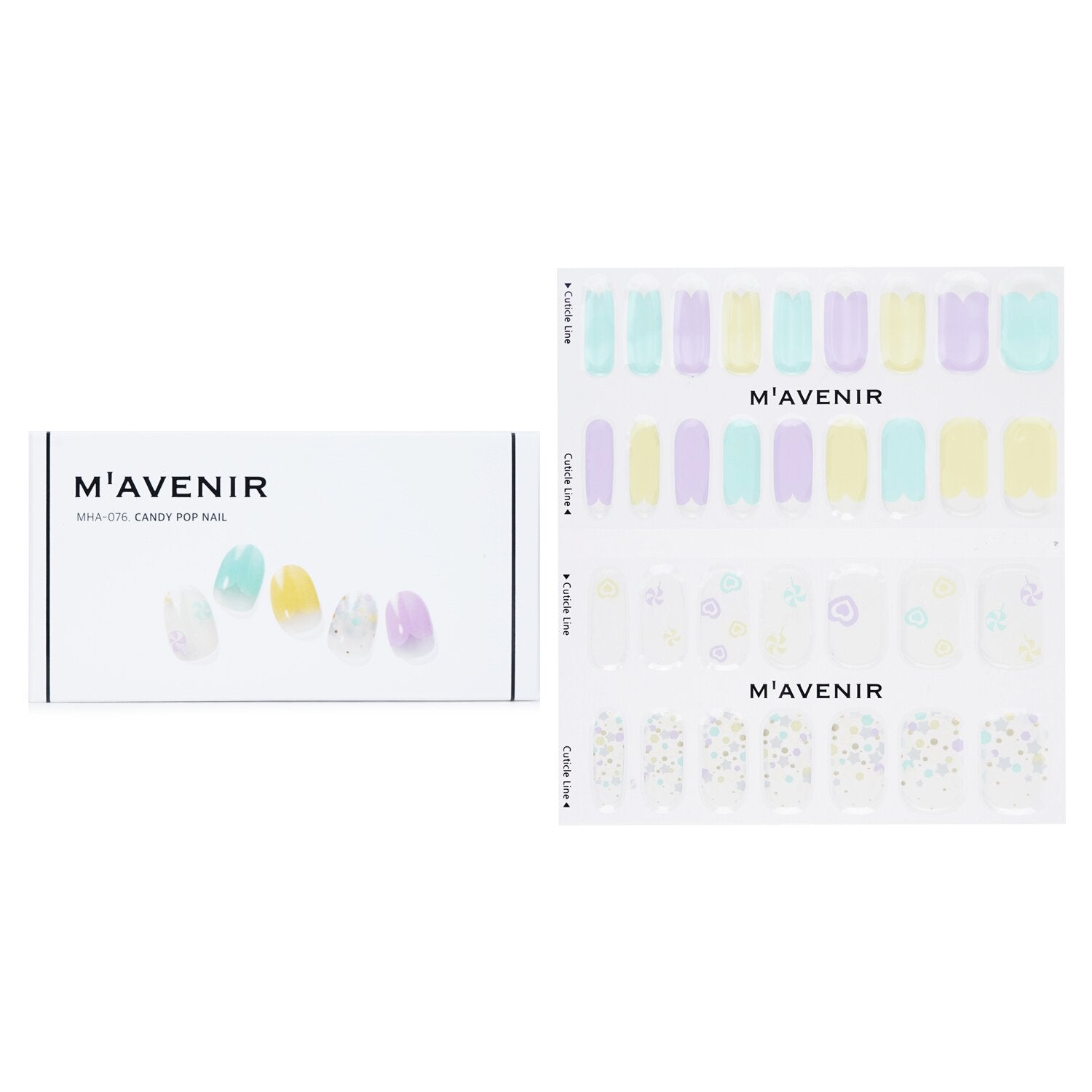 Mavenir Nail Sticker (Assorted Colour) - # Candy Pop Nail 32pcs – Fresh ...