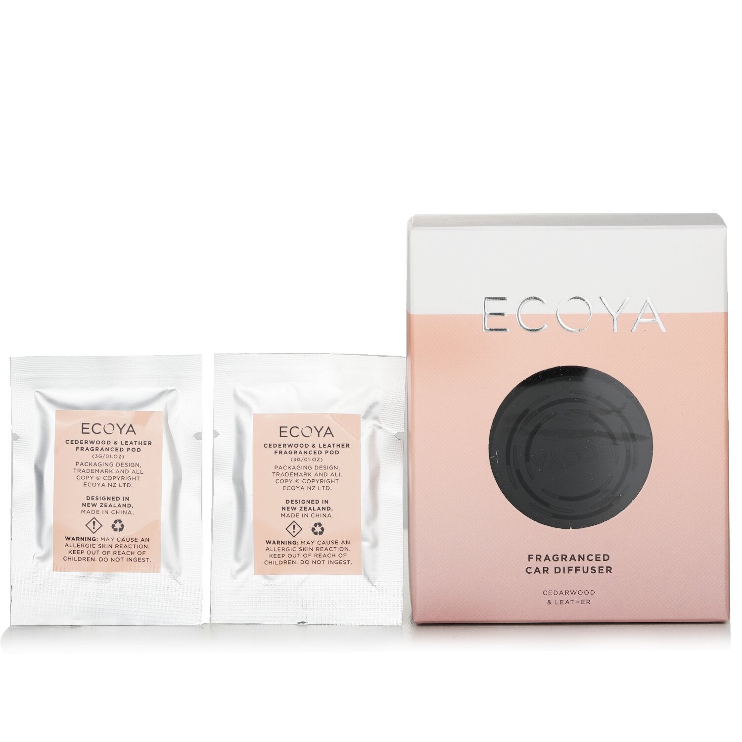 Ecoya Car Diffuser - Cedarwood & Leather 1pc – Fresh Beauty Co.