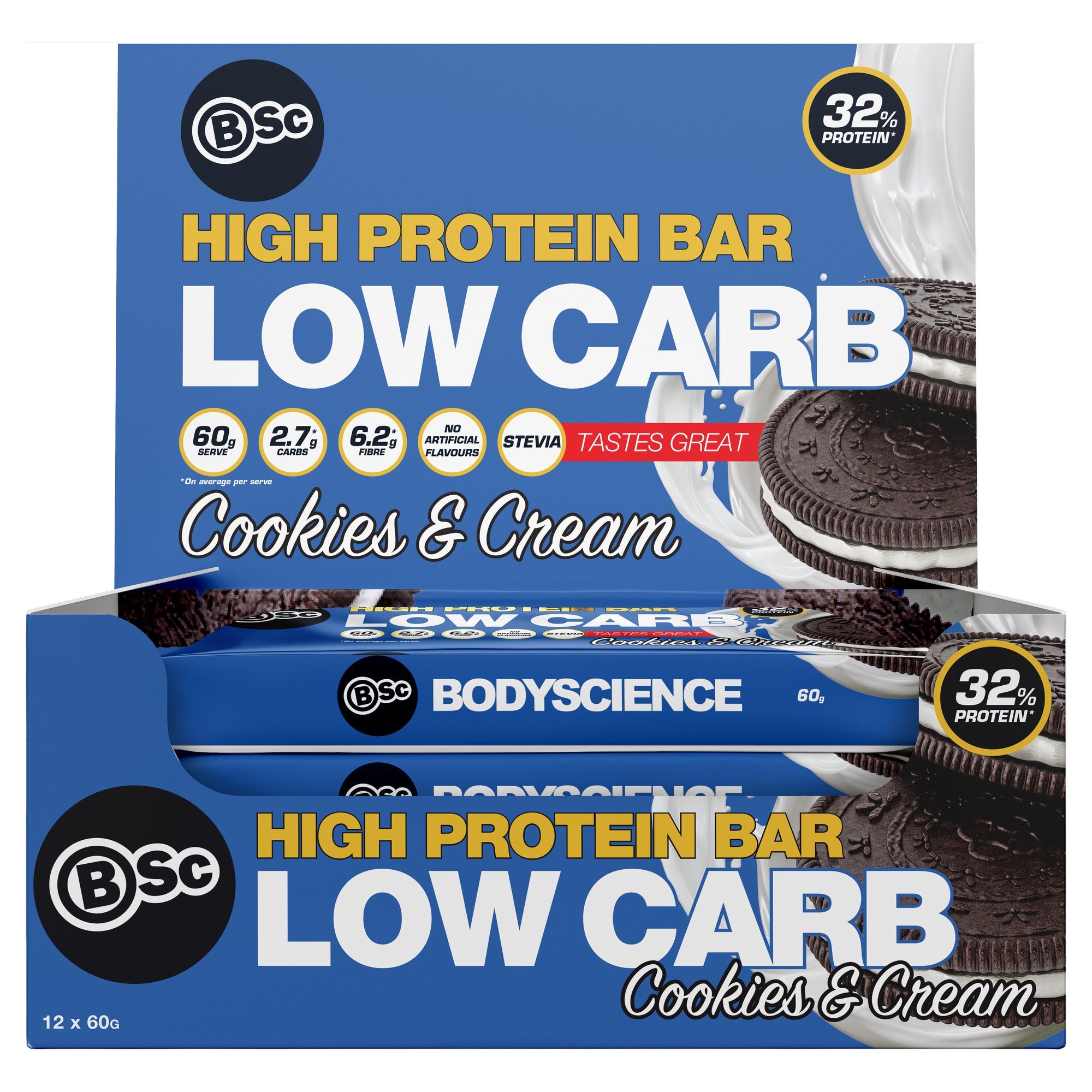 Body Science High Protein Bar 60g - Cookies & Cream 12 Box – Fresh ...