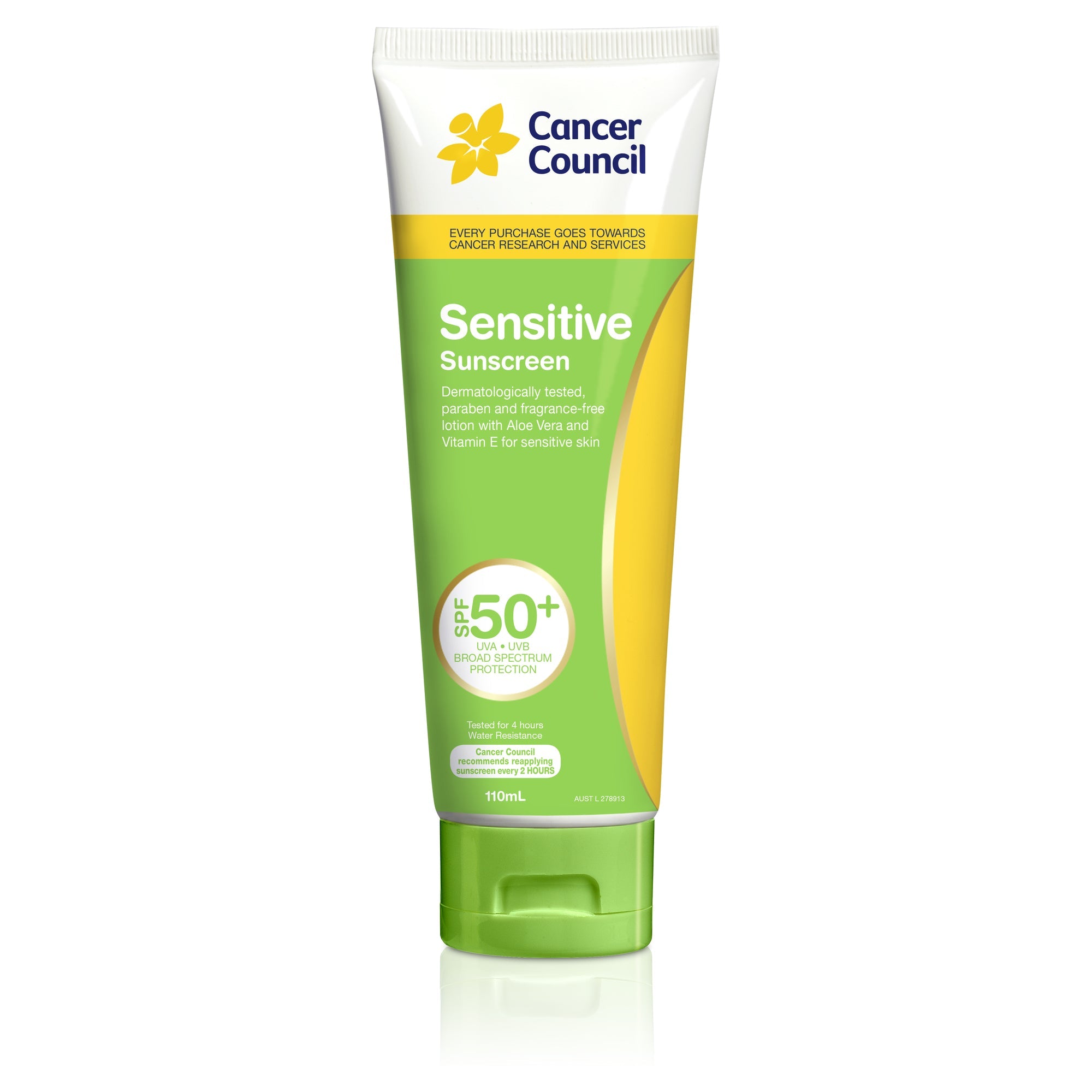 Cancer Council Sensitive Sunscreen SPF50+ 110ml – Fresh Beauty Co.