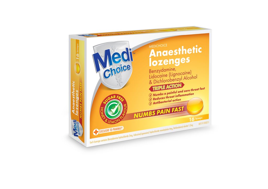 MediChoice Anaesthetic Lozenges Honey & Lemon 16 Pack – Fresh Beauty Co.