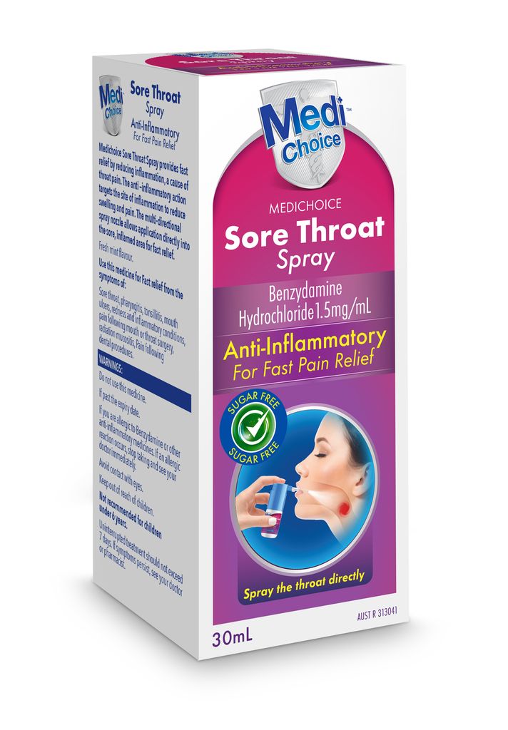 MediChoice Sore Throat Spray 30ml – Fresh Beauty Co.