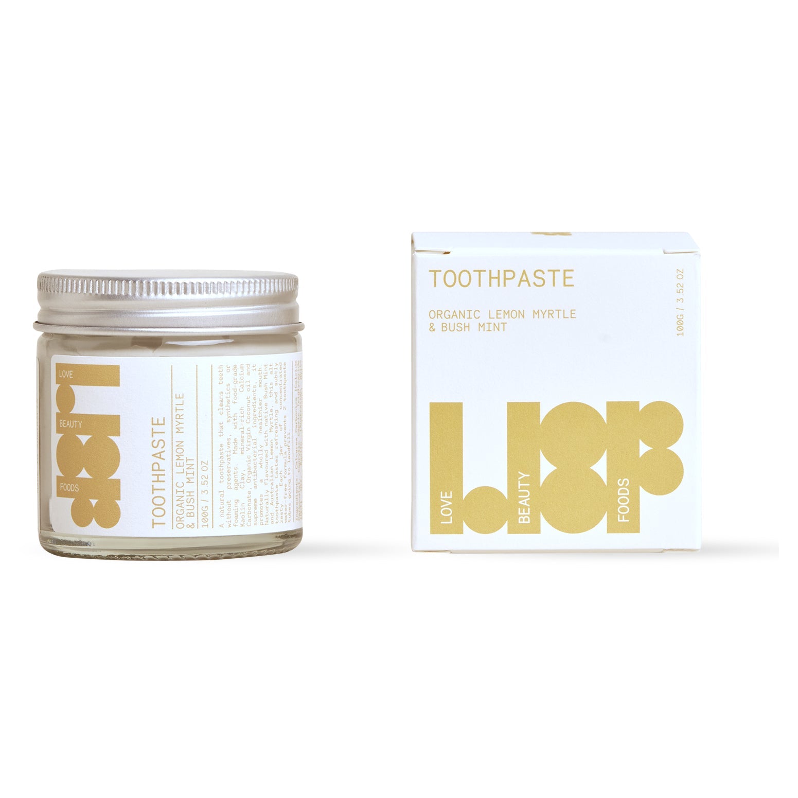 Love Beauty Foods Organic Lemon Myrtle & Bush Mint Toothpaste 100g ...