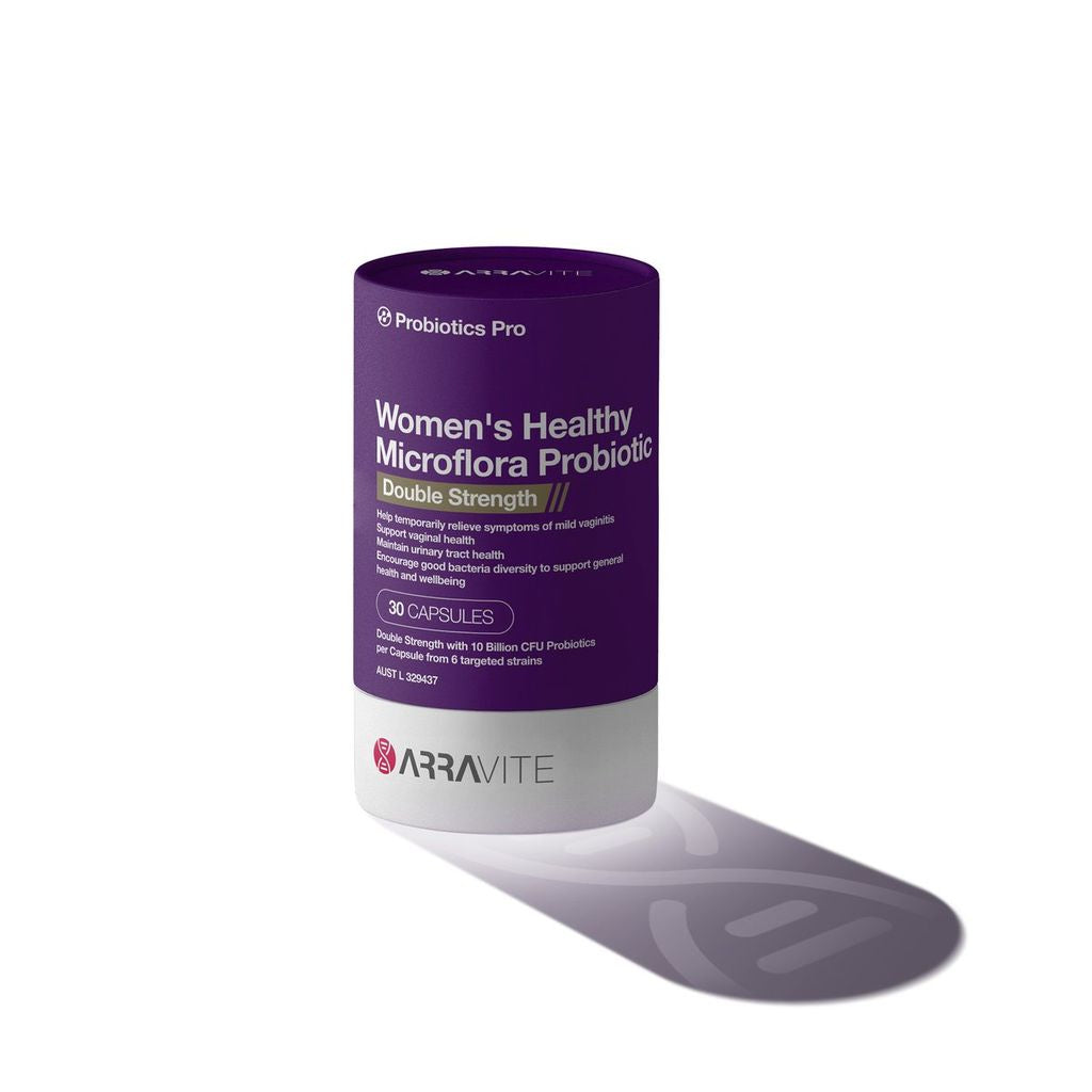 ARRAVITE Women's Health Microflora Probiotic Double Strength 30 Caps ...