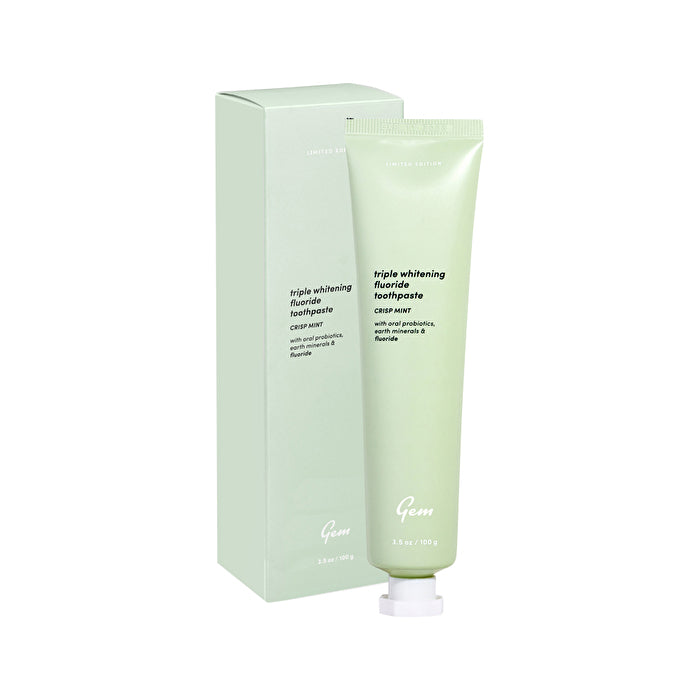 Gem Triple Whitening Fluoride Toothpaste Crisp Mint 100g – Fresh Beauty Co.