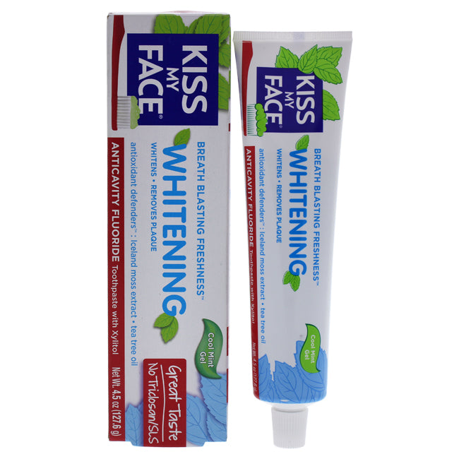 Kiss My Face Whitening Anticavity Fluoride Toothpaste - Cool Mint Gel ...