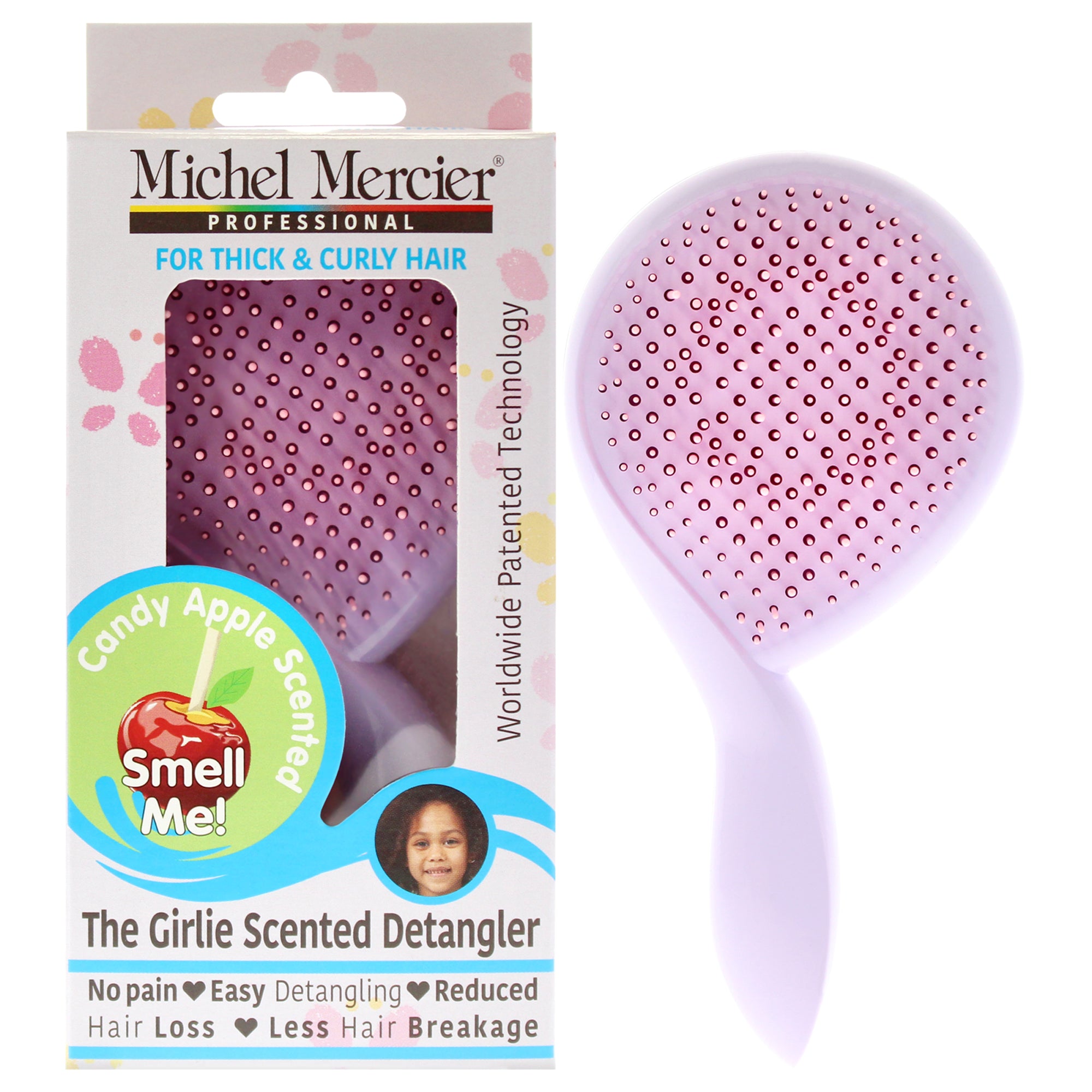 Michel Mercier The Girlie Scented Detangler Brush Candy Apple Thick and ...
