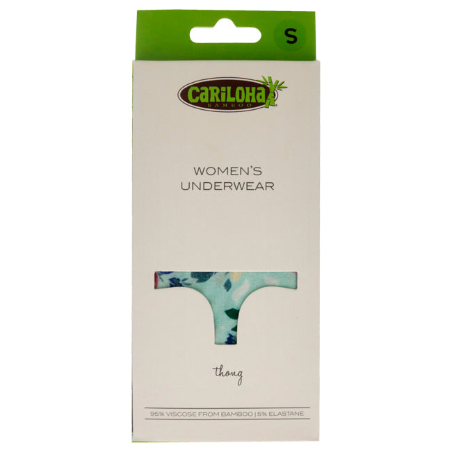 Cariloha Bamboo Lace Thong - Aqua Floral by Cariloha for Women - 1 Pc ...