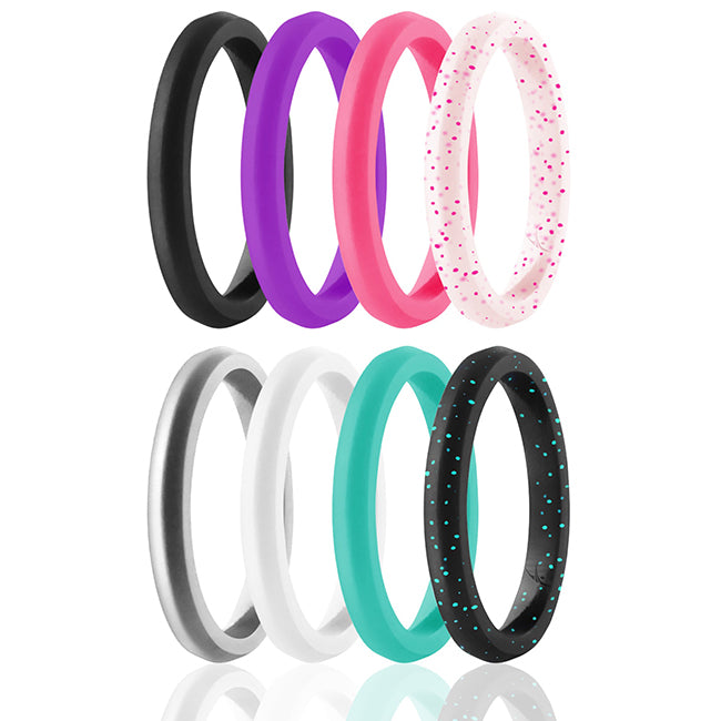 ROQ Silicone Wedding Stackble Point Ring Set - MultiColor by ROQ for ...