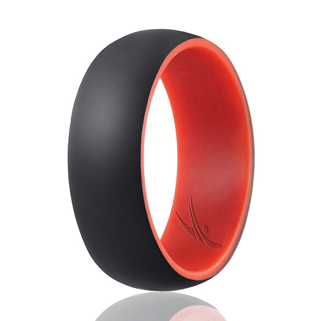 ROQ Silicone Wedding 2Layer Dome Ring - Red-Black by ROQ for Men - 14 ...
