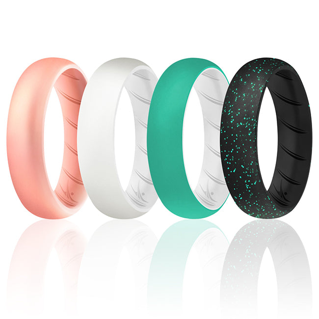 ROQ Silicone Wedding BR Solid Ring Set - Turquoise-Rose by ROQ for ...