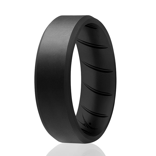 ROQ Silicone Wedding BR 8mm Edge Ring - Basic-Black by ROQ for Men - 14 ...