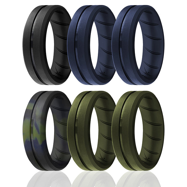 ROQ Silicone Wedding BR Middle Line Ring Set - Basic-Olive by ROQ for ...