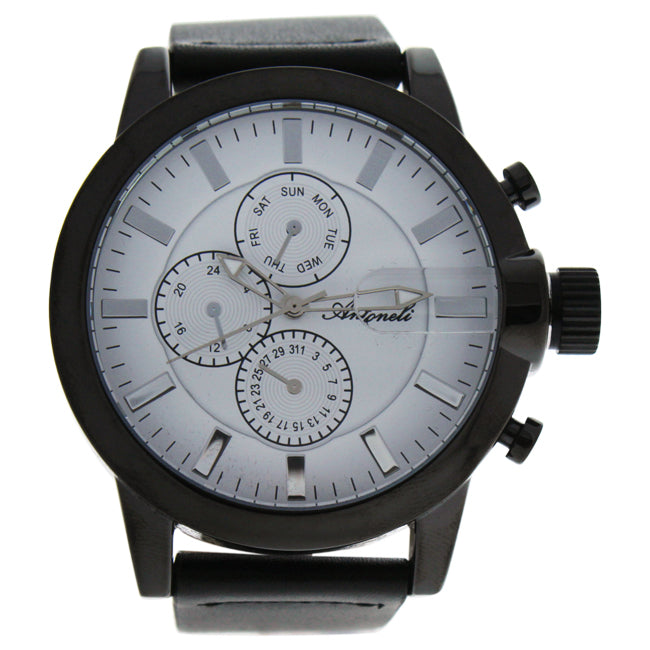 Antoneli AG1901-17 Black/Black Leather Strap Watch by Antoneli for Men ...